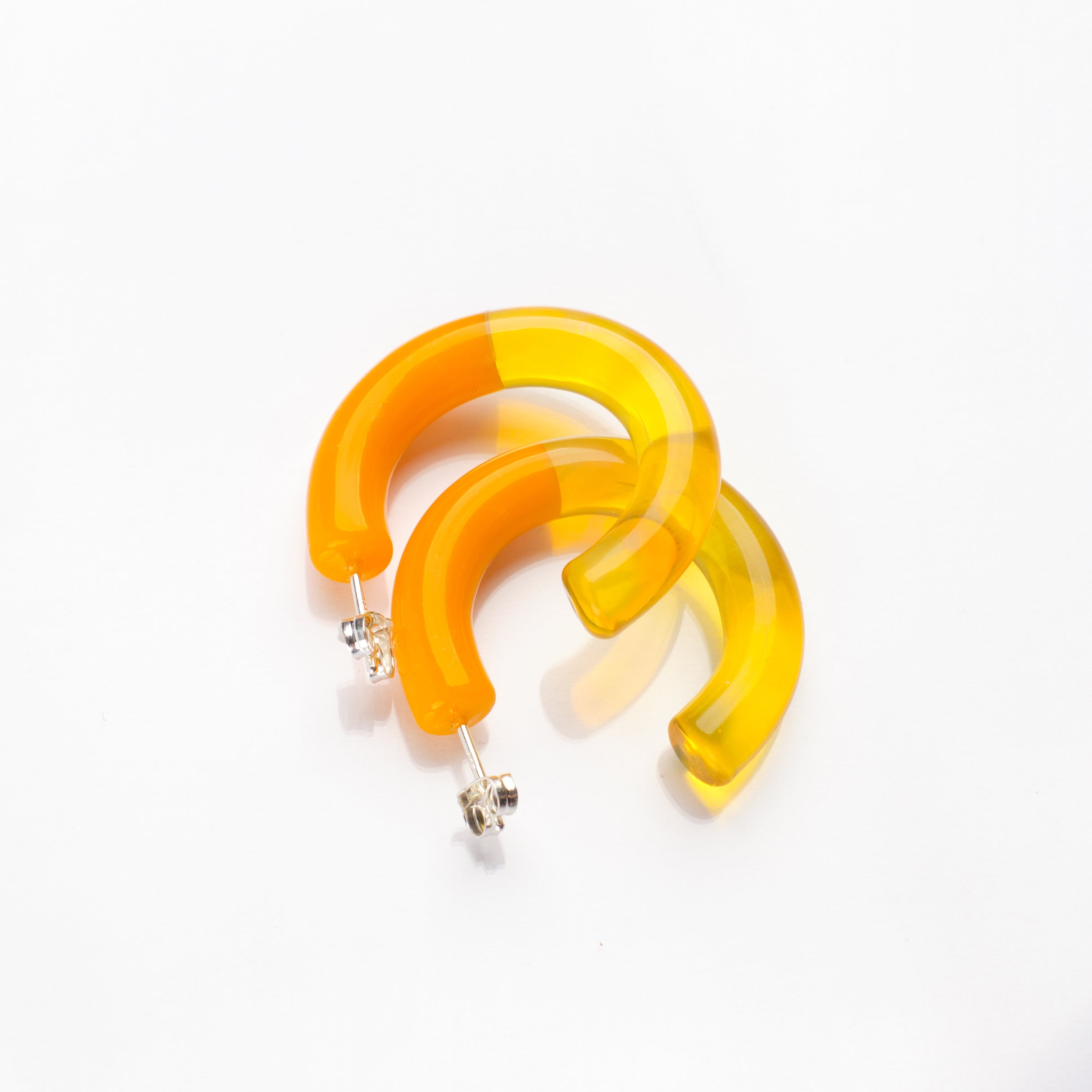 Keane Two Tone Glass Hoops in Marigold – LINDQUIST